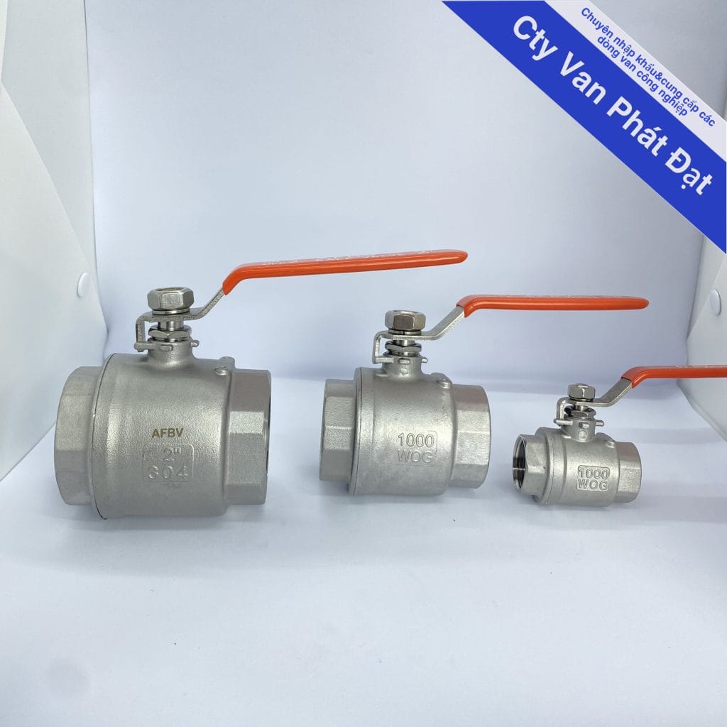 Van Bi 2PC Inox304 Tay Gạt | DN8 - DN100 | Sẵn kho - Giá tốt